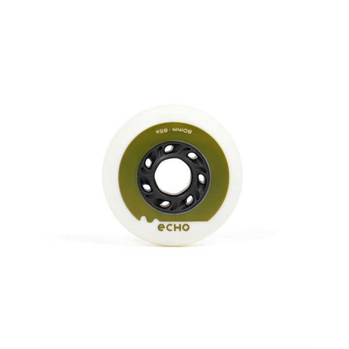 Echo Drift White/Green Wheels 80mm 85a - Set of 4 – Slick's Skate Store