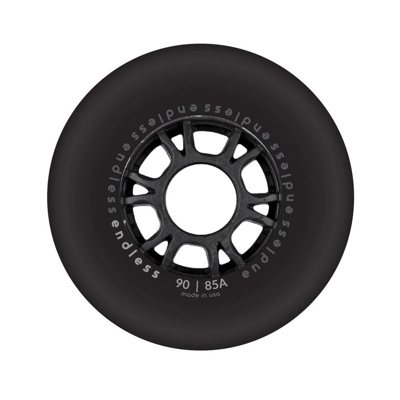 Endless Black 90mm Wheels with ILQ 9 Classic plus bearings - Set of 4 ...