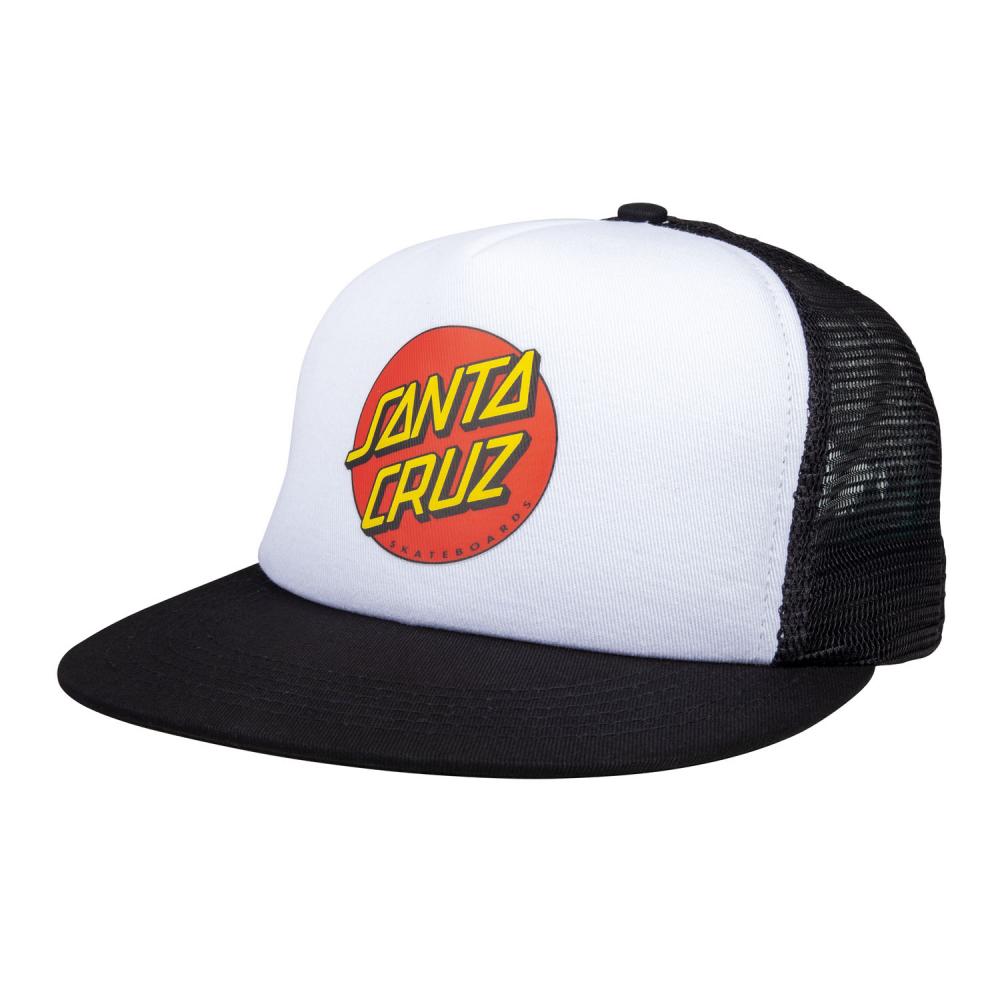 Santa Cruz Cap Classic Dot Mesh Cap - White/Black – Slick's Skate Store