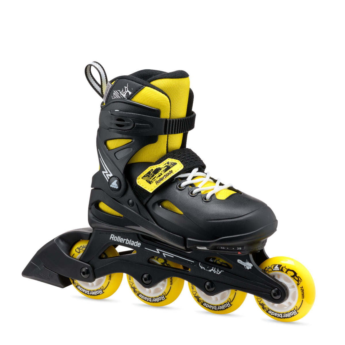 Rollerblade Fury Adjustable Kids Skates - Black/Yellow – Slick's Skate ...
