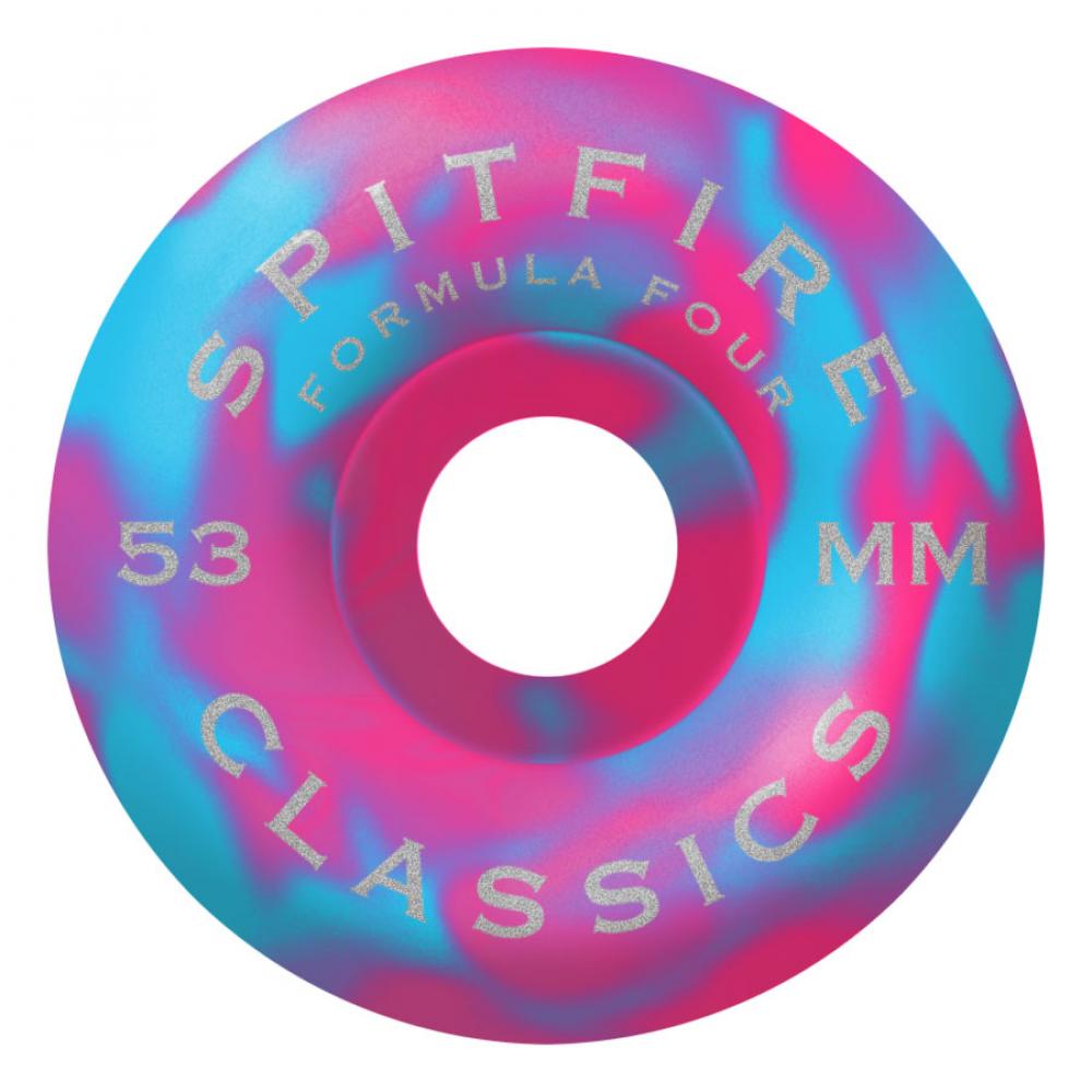 Spitfire Formula Four Swirled Classics Blue/Pink Wheels - 53mm 99du ...