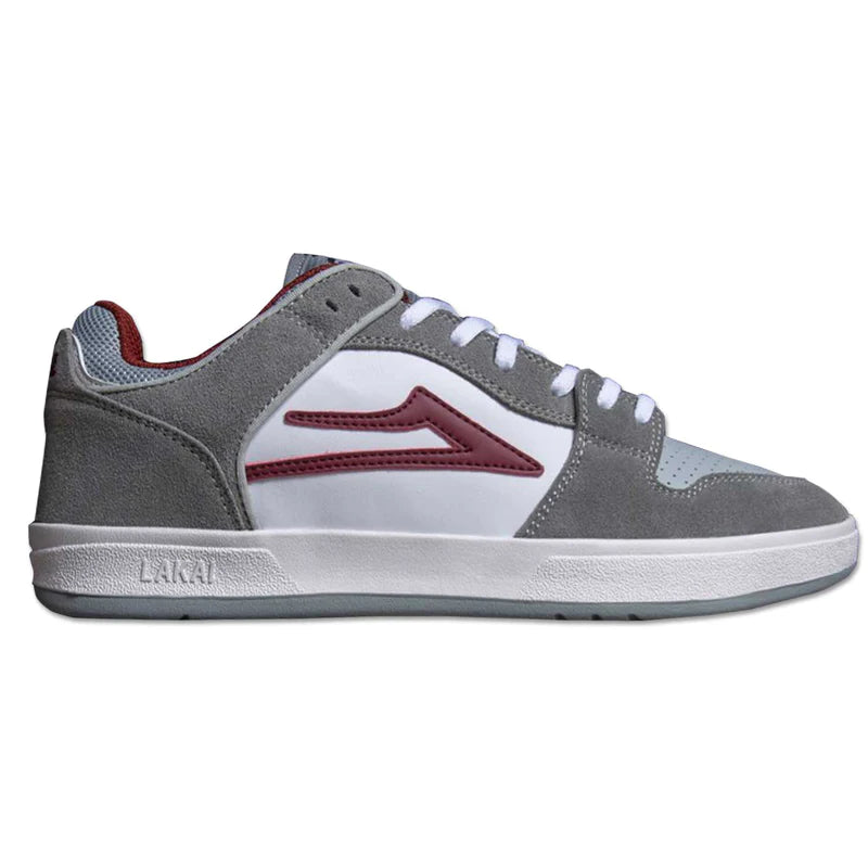 Lakai Telford Low SMU Skate Day Shoes - Grey/Burgundy – Slick's Skate Store