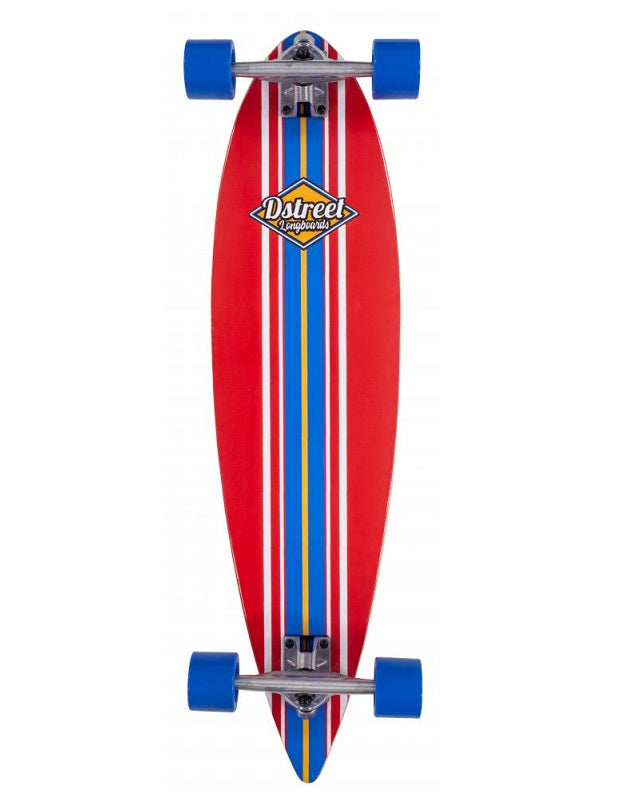 D Street Ocean Red Pintail Longboard - 35" – Slick's Skate Store