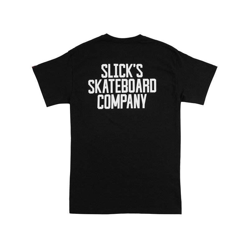 Slick Willie's Slick's Skateboard Company T Shirt - Black – Slick's ...