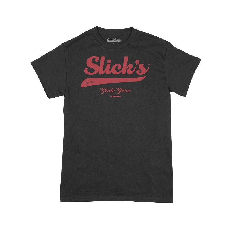 Slick Willie's Slicks Skate Store T Shirt - Charcoal – Slick's Skate Store