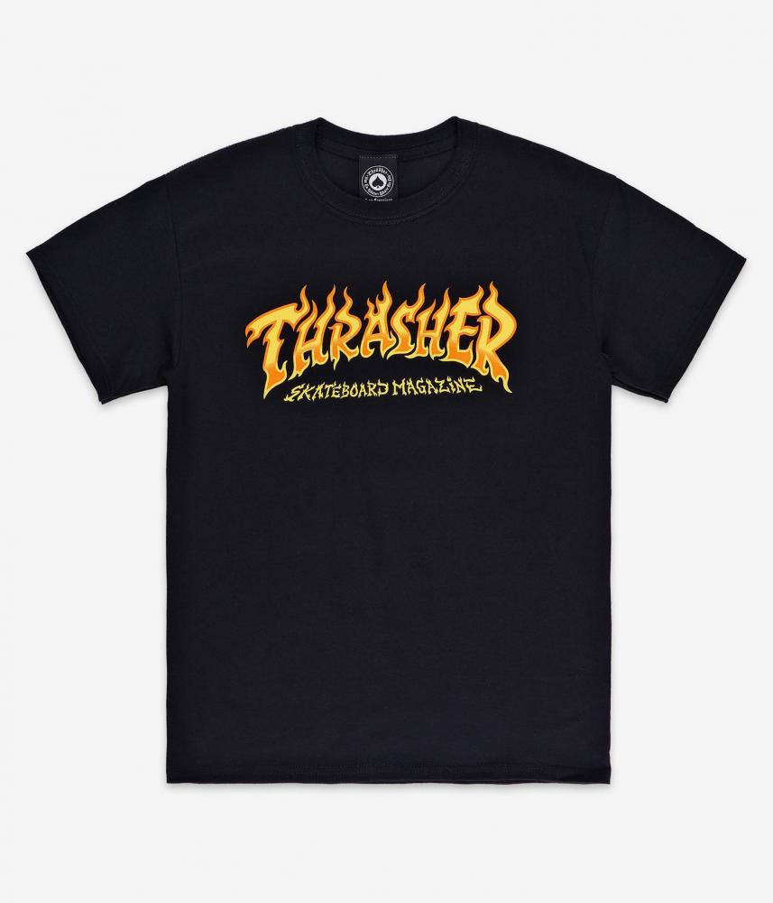 Thrasher Fire Logo T-Shirt - Black – Slick's Skate Store